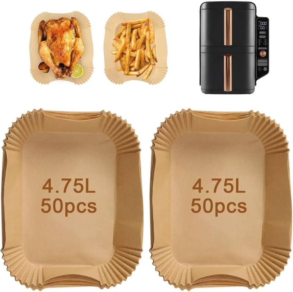 100PCS Air Fryer Liners for Ninja Double Stack XL 9.5L Air Fryer Baking ...