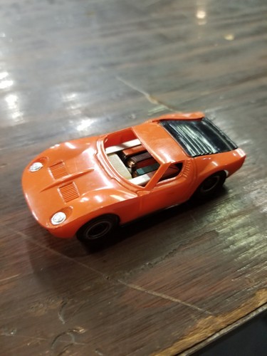 Rare TYCO PRO LAMBORGHINI MIURA Dark Orange NICE HO Slot car Untested ...