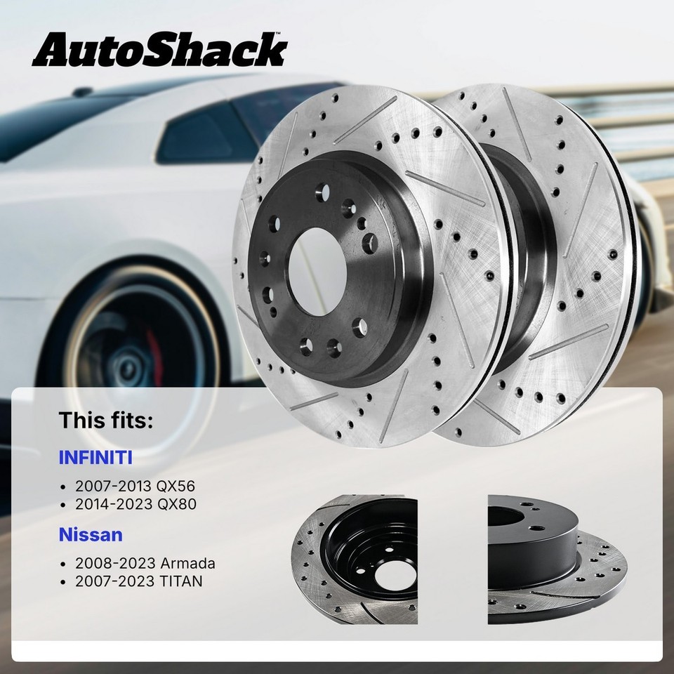 Front Coated Disc Brake Rotors Set for Nissan TITAN Armada INFINITI ...