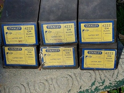 6 BOXES OF 6 NOS VTG Stanley Chrome BLACK Push Button Cabinet Latches ...