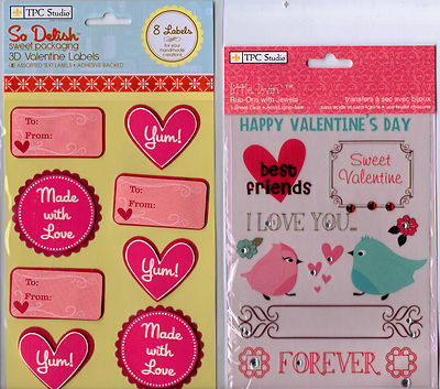 VALENTINE themed stickers, rub-on~Adorable! Several varieties to choose ...