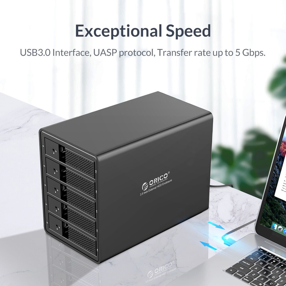 ORICO 5 Bay Raid USB3.0 to SATA External Hard Drive Enclosure for 3.5'' HDD LOT | eBay