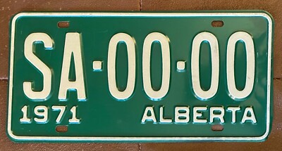 Alberta 1971 SAMPLE License Plate HIGH QUALITY # SA-00-00 | eBay