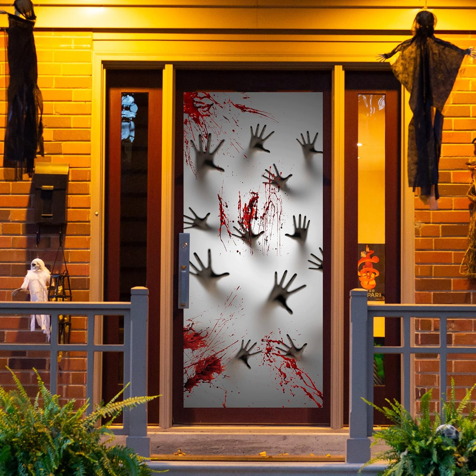 Halloween Haunted House Decoration Window Door Cover Zombie Hands ...