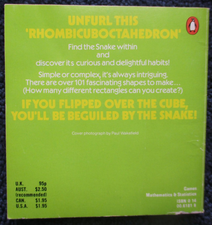 SHAPING RUBIK'S SNAKE Paperback Albie Fiore, USED - Penguin Books 1981 ...