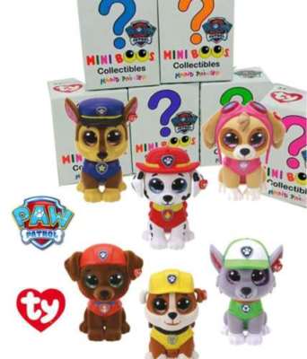 SET OF 6 TY Mini Boo Chase Skye Rocky Zuma Marshall Rubble Paw Patrol ...