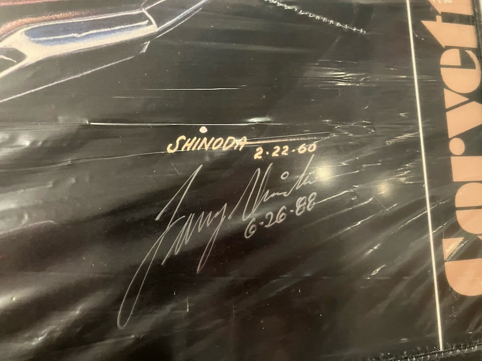 Larry Shinoda 1963 Split window Signed Litho Art Poster Corvette GM ...