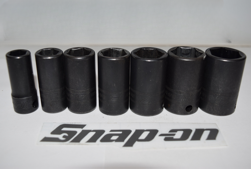 Snap-On 7 pc 3/8" Drive 6-Point Metric Flank Drive® Semi-Deep Impact ...
