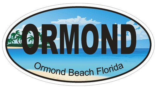 Ormond Beach Florida Oval Bumper Sticker or Helmet Sticker D1257 Euro ...