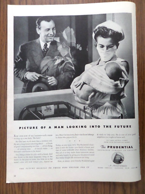 1943 Prudential Insurance Ad Picture of a Man looking into the Future ...