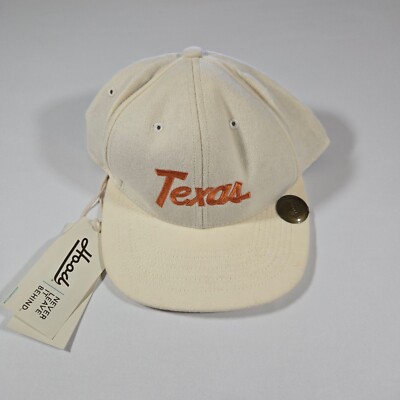 TEXAS Flat Bill Adjustable Snap Back Hat NWT White White Orange ...