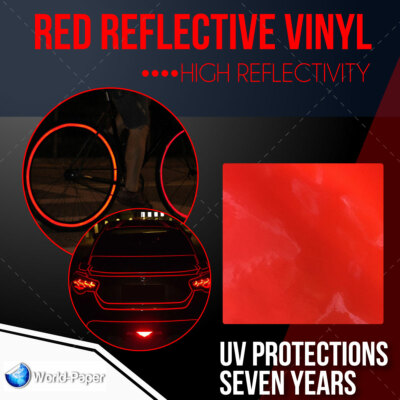 High Reflectivity RED Reflective Sign vinyl Adhesive Plotter 24"x 10 ...