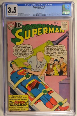 Superman #149 CGC 3.5 Cr/OW 11/1961 Death of Superman Last 10 Cent ...