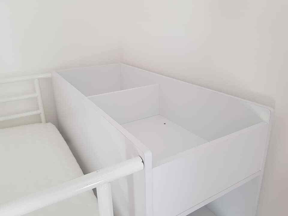 White Storage Bunk Bed - Single - Cupboards - Shelves - Drawers ...