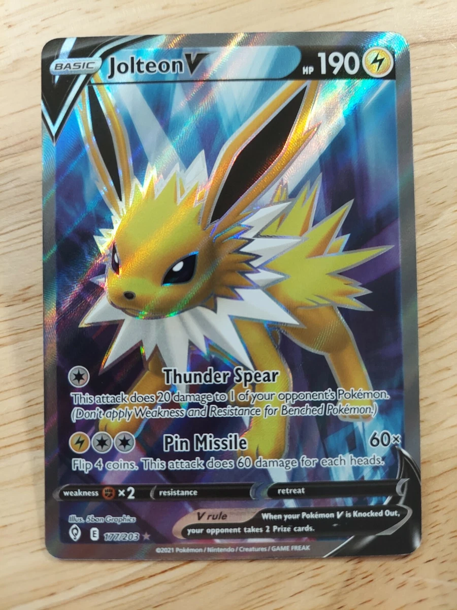 Jolteon V (Full Art) SWSH07: Evolving Skies Pokemon, 56% OFF
