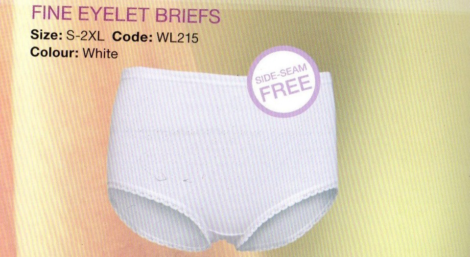 NEW Ladies Pack of 5 White 100% Cotton Briefs, Fine Eyelet by White ...