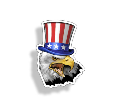 Uncle Sam Eagle Sticker USA Freedom Flag Laptop Car Vehicle Bumper ...
