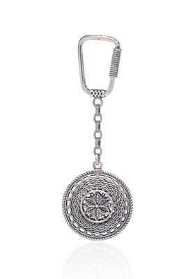 Handmade Filigree Keychain Made of 925 Sterling Silver, Telkari Key ...
