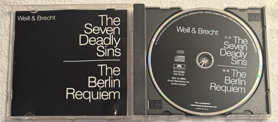 Weill & Brecht, The Seven Deadly Sins, CD, 1989 | eBay