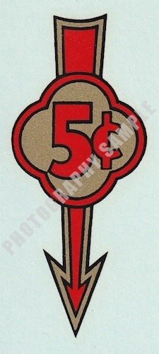 5 CENT ARROW VENDING MACHINE WATER TRANSFER DECAL COIN-OP | eBay