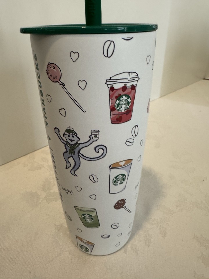 Starbucks X Roller Rabbit Stainless Steel Tumbler Cup Holiday Christmas ...