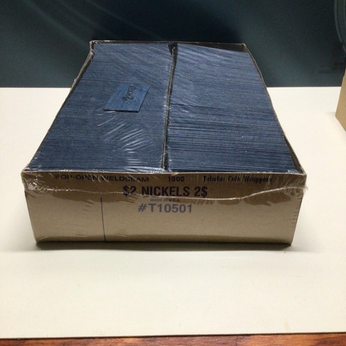 Full Box 1,000 Flat Coin Wrappers For Nickels 5c Each Hold 40 Coins $2 ...