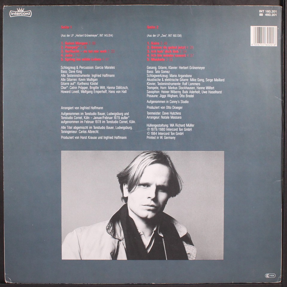 HERBERT GRONEMEYER: 1978 - 1980 INTERCORD 12" LP 33 RPM Germany | eBay