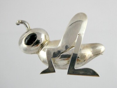 TS United Kingdom Edinburgh Sterling Silver Black Onyx Eye Cricket or ...