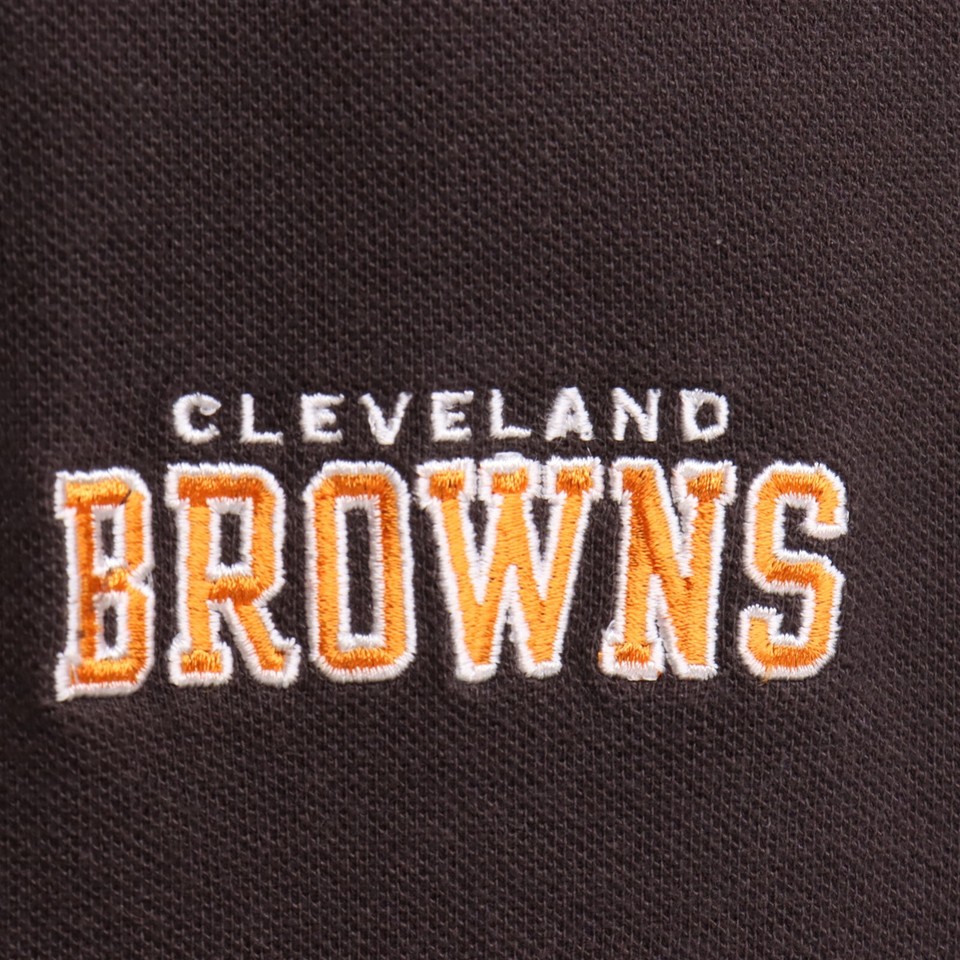 Vintage Cleveland Browns Colorblock Polo Shirt Mens Large Orange Helmet ...