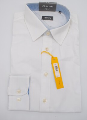 Jaeger White Regular Fit Long Sleeve Shirt RRP £59 | eBay UK