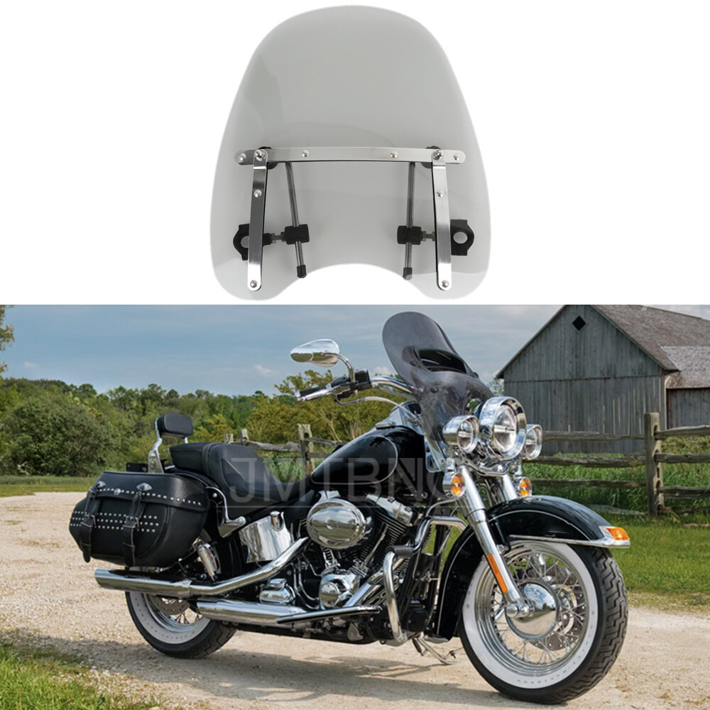 18"x16" Motorcycle Windshield Windscreen For Harley Heritage Softail ...