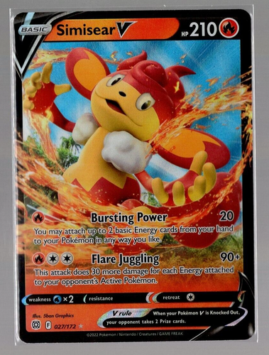 Simisear V 27/172 Ultra Rare Brilliant Stars Pokemon TCG Near Mint | eBay