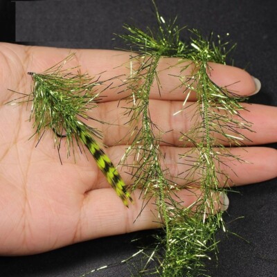 3.5cm Width Long Hair Ice Chenille Crystal Flash Fly Tying Material DIY ...