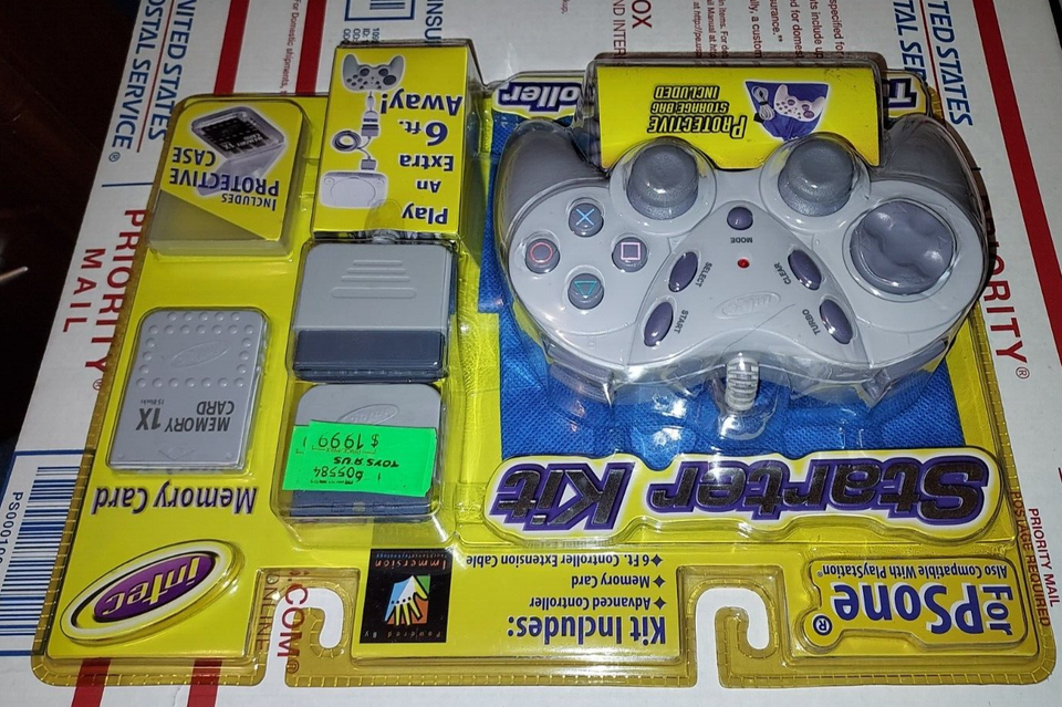 Intec Sony PS1 PLAYSTATION Gray Turbo Shock Controller STARTER NEW Toys ...