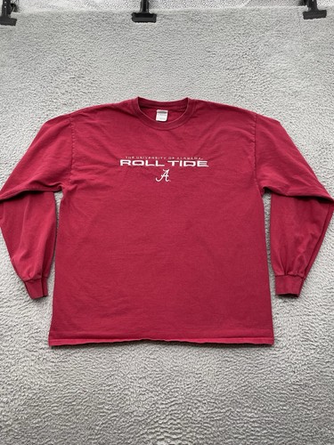 Alabama Crimson Tide Shirt Adult XL Extra Large Maroon Long Sleeve Tee ...