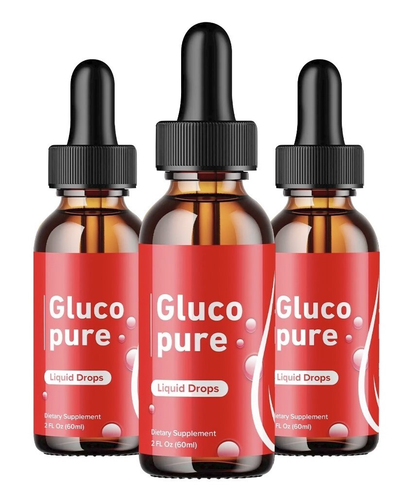 (3 Pack) Gluco Pure Liquid Drops, GlucoPure Blood Sugar & Pressure ...