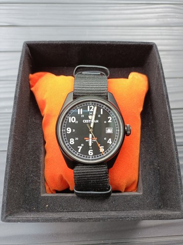 Cestrian Field Series Military Style Men's Automatic Watch Black Dial ...