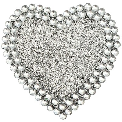 DIAMANTE HEART STICKER 5cm Glitter Craft Self Adhesive Rhinestone Stick ...