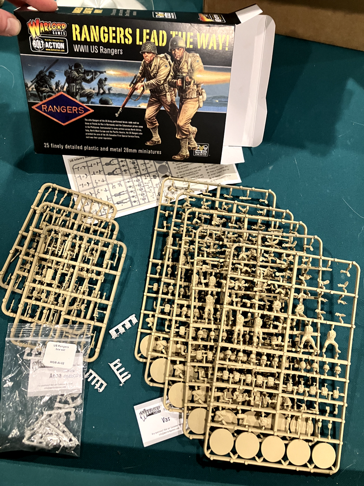 US Rangers Bolt Action primed, unplayed, still on sprue Warlord Games ...