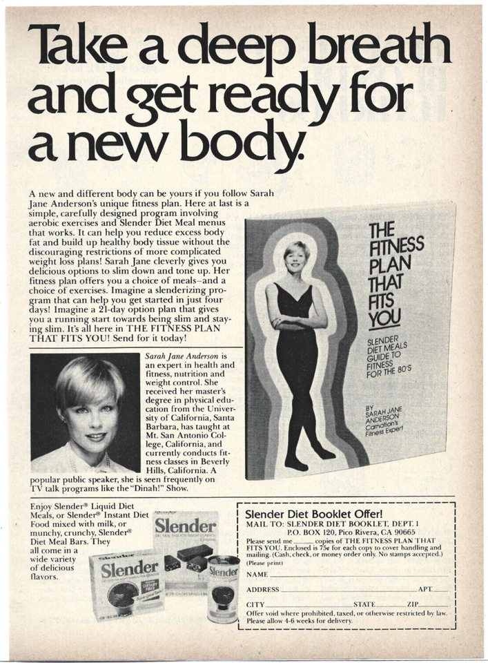 Slender Diet Food Bars Print Ad, Slender Magazine Ad, Diet Food Ad ...