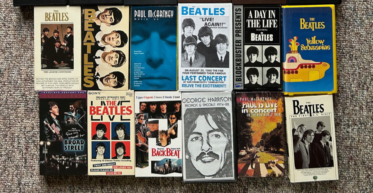 The Beatles VHS cassettes, lot of 12, Paul McCartney, George Harrison ...