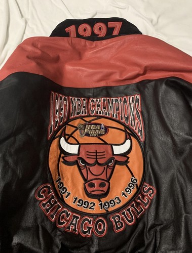 vintage 90s Jeff Hamilton Chicago Bulls leather jacket | eBay