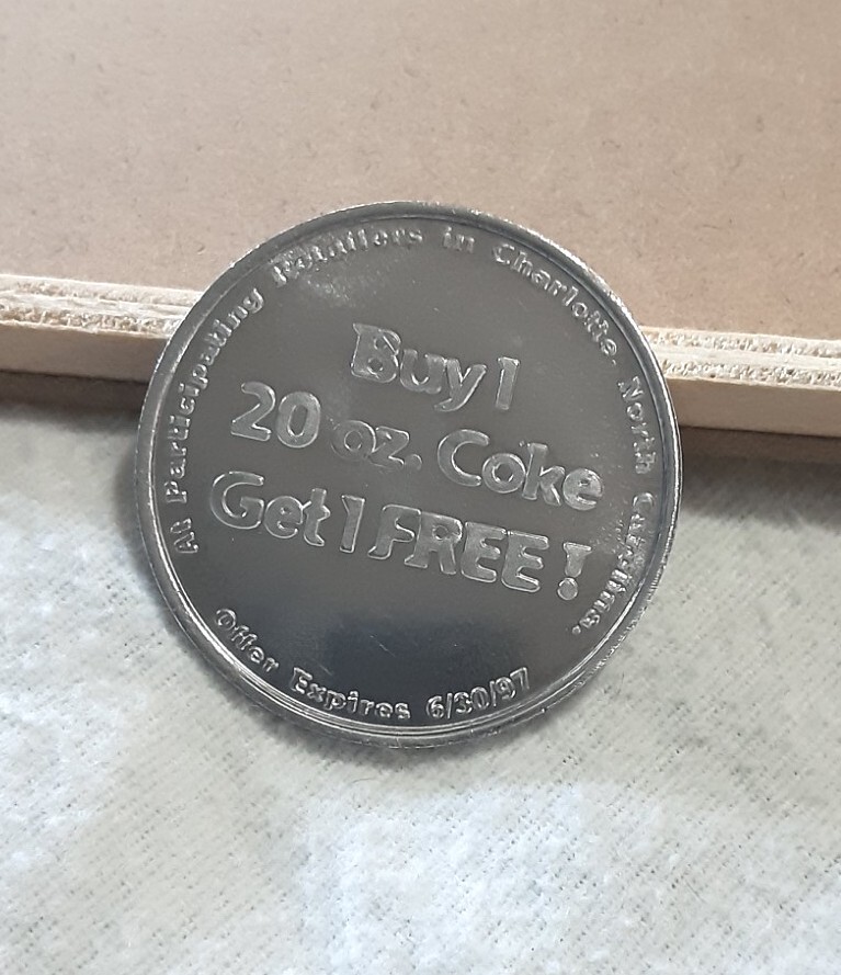1997 Coca Cola 600 Aluminum Coin Buy 1 Get 1 Free 20 oz. Coke *Rare | eBay
