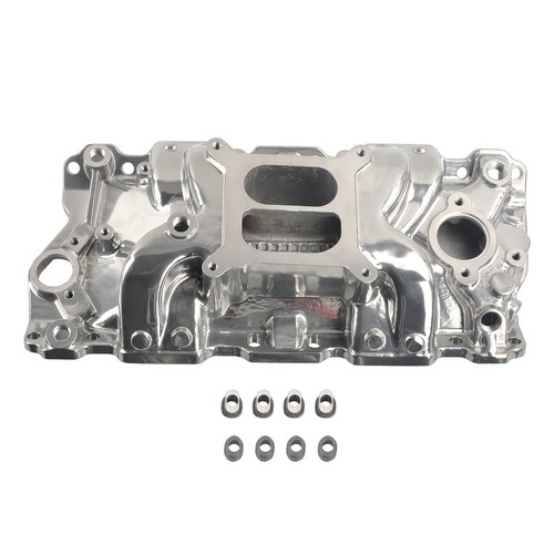 Polished Aluminum Dual Plane Intake Manifold for SBC Chevy 305 327 350 ...