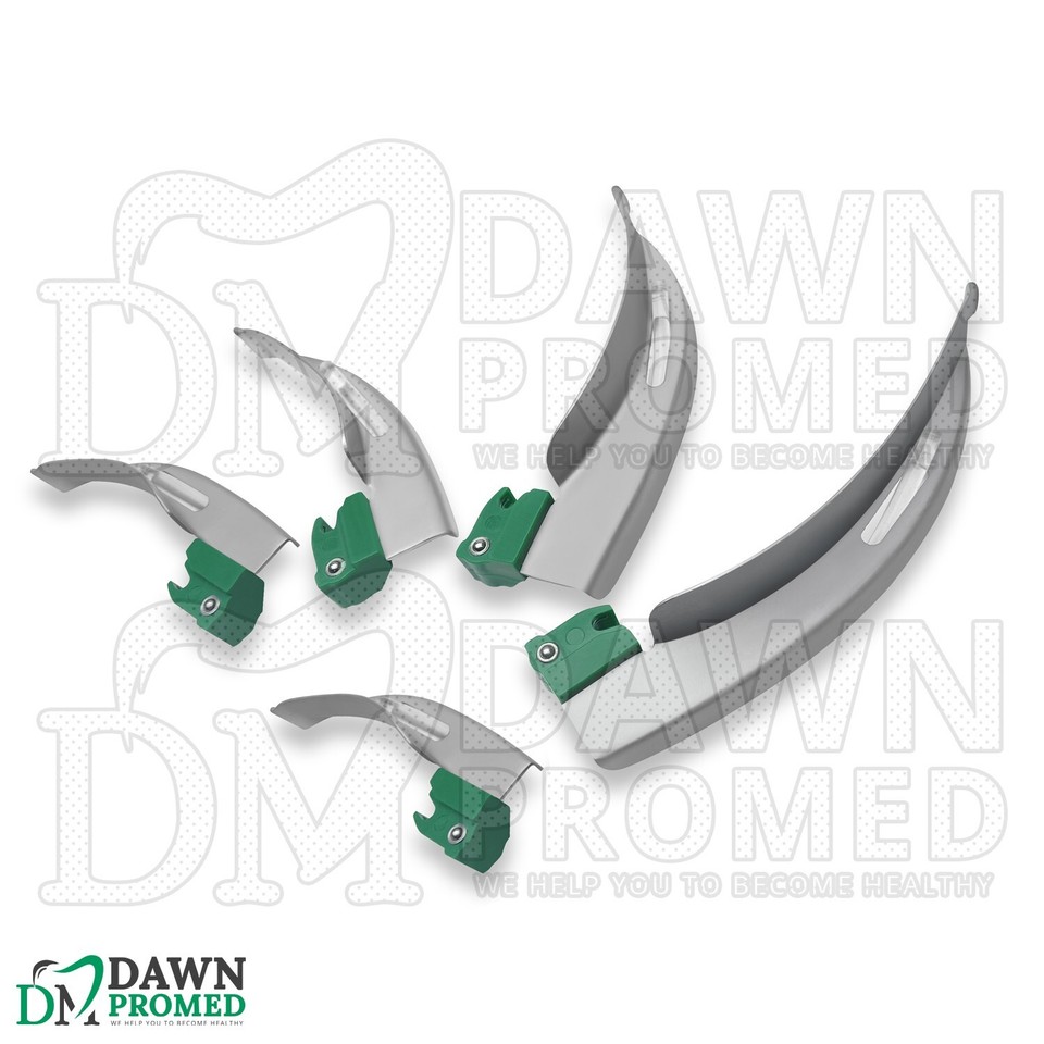 12 Pcs Fiber Optic MAC & MILLER Laryngoscope Set Intubation Kit Economy ...