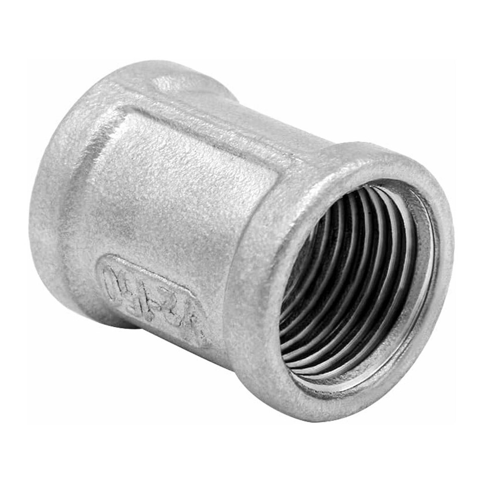 Stainless Steel Female NPT Coupling Pipe Fitting 3/8 1/2 3/4 1 1-1/4 1 ...