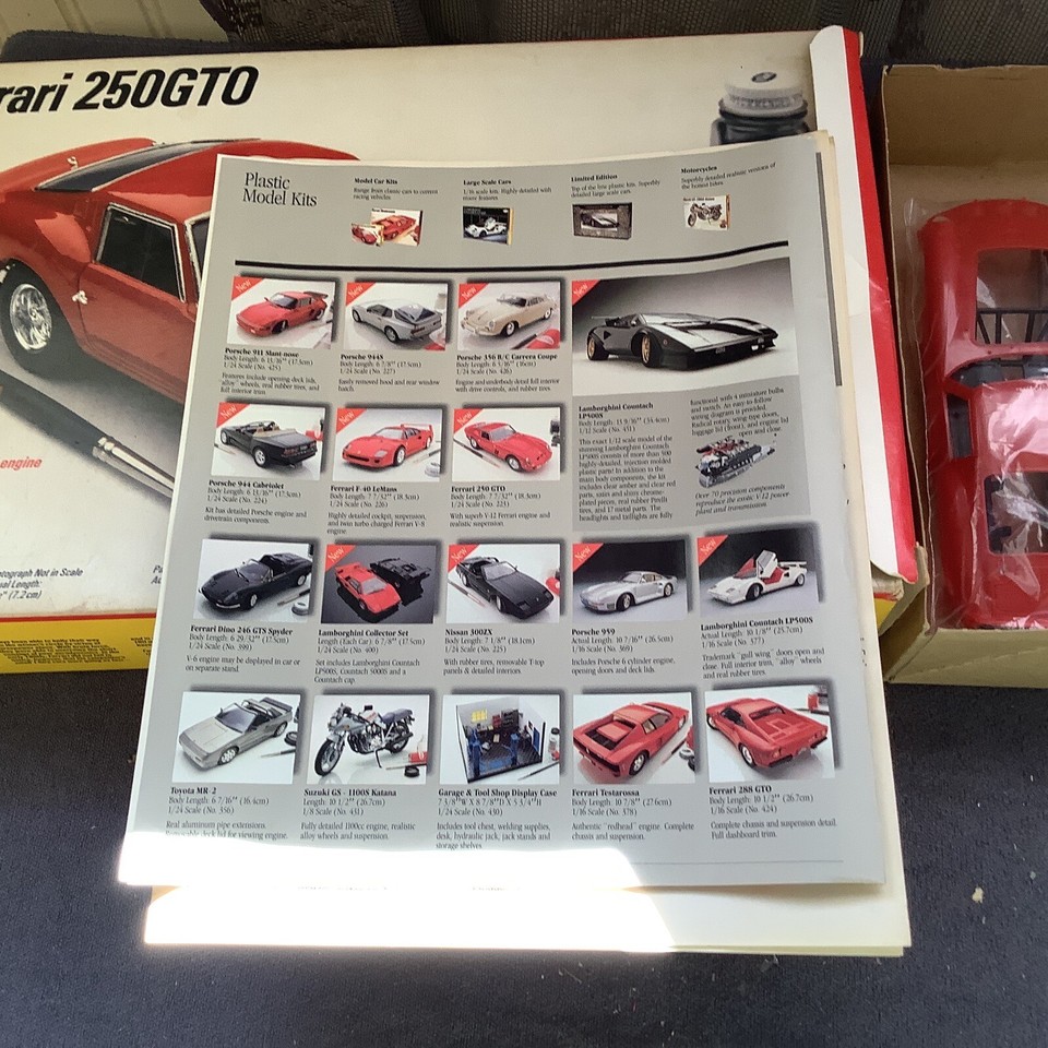 Vintage, Rare, Testors Ferrari 250GTO, 1:24, Model Car Kit, #223, New ...