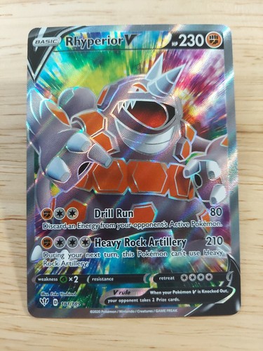 Rhyperior V 181/189 Darkness Ablaze NM Ultra Rare Full Art Pokemon Card ...