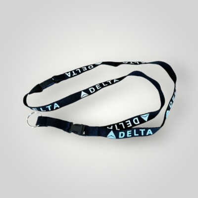 Delta Air Lines Official Black Lanyard Strap For ID & Keys New | eBay