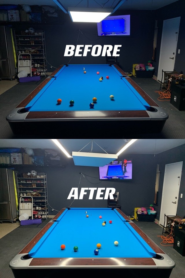 7FT / 8FT / 9FT Modern LED Pool Table Lighting - Perimeter Billiard ...